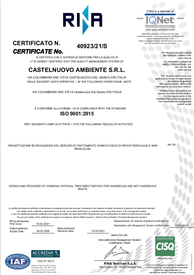 Invio documentazione - Castelnuovoambiente